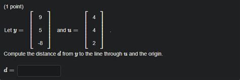 Solved Point Let Y And U Compute The Chegg Com