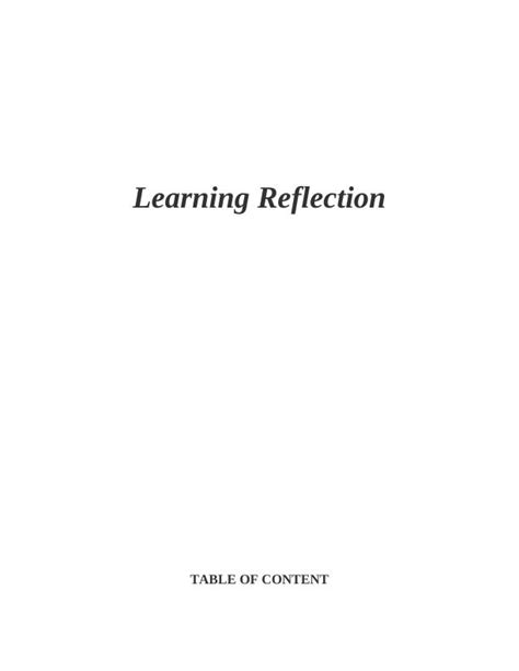 Learning Reflection Desklib