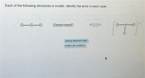 Solved Each Of The Following Structures Is Invalid Identify