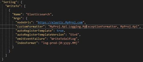 Configure CustomFormatter Exceptions As Object In Appsettings Issue