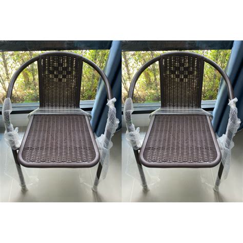 ชุดโต๊ะเก้าอี้สนาม เก้าอี้หวาย โต๊ะกระจกกลม สีขาว สีน้ำตาลเข้ม สินค้าพร้อมส่ง Shopee Thailand