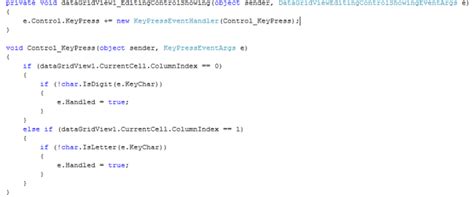 Datagridview Cell Validation