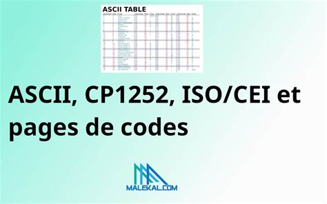 Ascii Cp1252 Iso Cei Et Pages De Codes