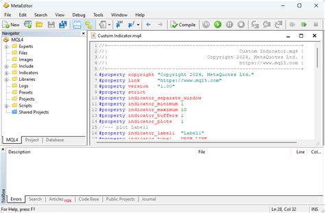 Create Indicator Metatrader45 User Guide Myforex™