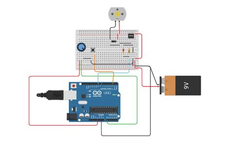 Circuit Design Potensio Control Dc With Mosfet Tinkercad