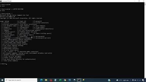 how to connect ms sql server from command prompt cmd youtube