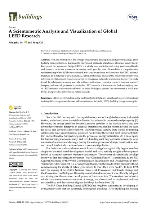 Pdf A Scientometric Analysis And Visualization Of Global Leed Research