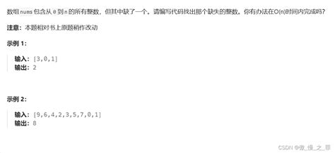 面试题 1704 消失的数字 Csdn博客