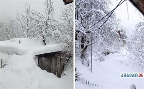 თოვლში ჩაფლული სახლები რა ხდება აჭარაში ფოტოები შუახევიდან Ambebi Ge