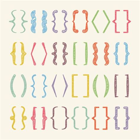 Shaded Text Brackets Colorful Quotation Box Vector Image