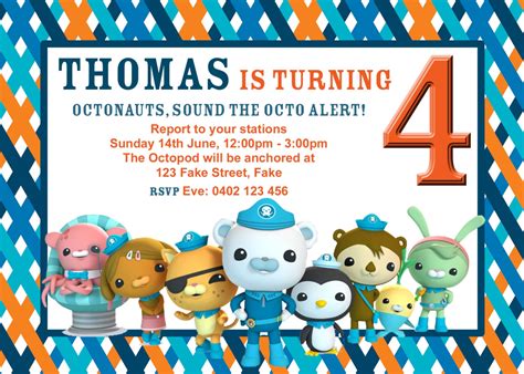Customised Octonauts Birthday Invitation By Artworkbyanti On Etsy