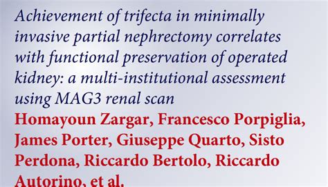The Utility Of Trifecta For Partial Nephrectomy Validated