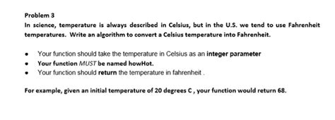 Solved Write A Function For Each Of The Following Problems