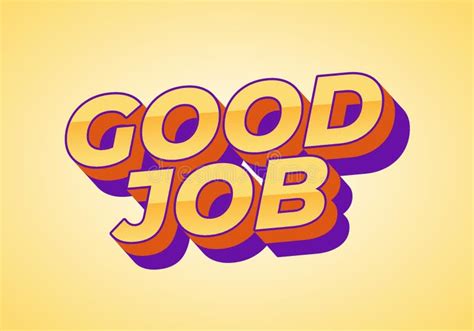 Good Job Text Effect In 3d Style And Good Colors Stock Vector