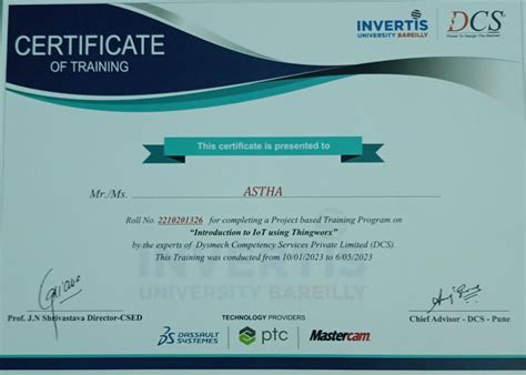 Dcs Invertisuniversity Bca Training Certificate Achievement Astha Pathak 13 Comments
