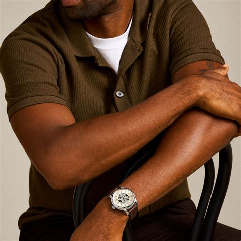 Fossil Me3264 Heritage Automatic Brown Leather Strap 43mm