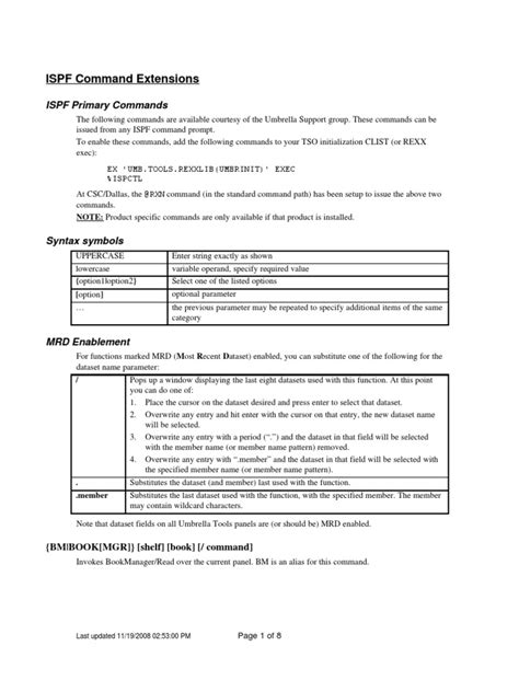 ispf primary commands command line interface areas of computer science