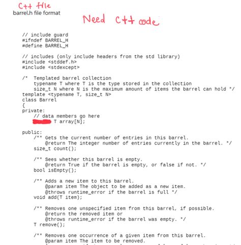 Solved C Tile Barrelh File Format Need Ctt Code