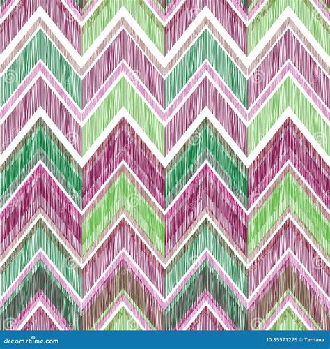 Abstract Geometric Seamless Pattern Fabric Doodle Zig Zag Line Stock Illustration