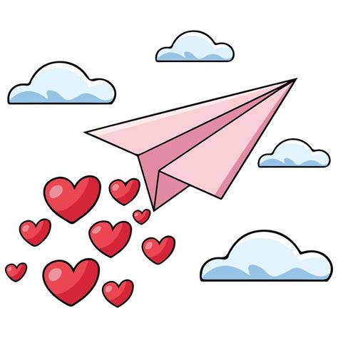Flying Love Note Airplane Isolated Illustration 65898230 Vector Art At