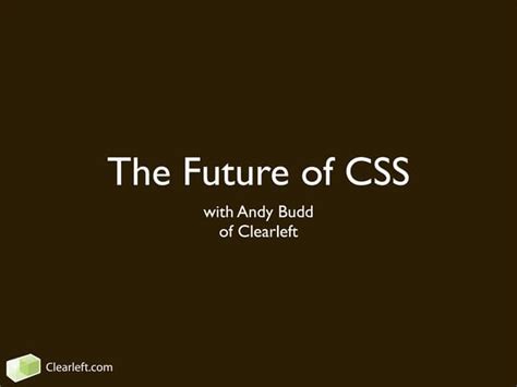 The Future Of Css Pdf Web Design And Html Internet