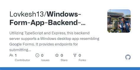 GitHub Lovkesh13 Windows Form App Backend Server Utilizing