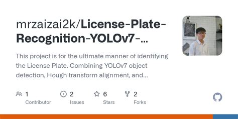 GitHub Mrzaizai2k License Plate Recognition YOLOv7 And CNN This