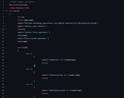 Saniya Chavan On Linkedin Codesoftinternship Cplusplus Calculator