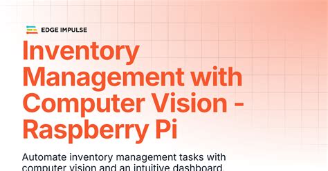 Inventory Management With Computer Vision Raspberry Pi Expert Projects