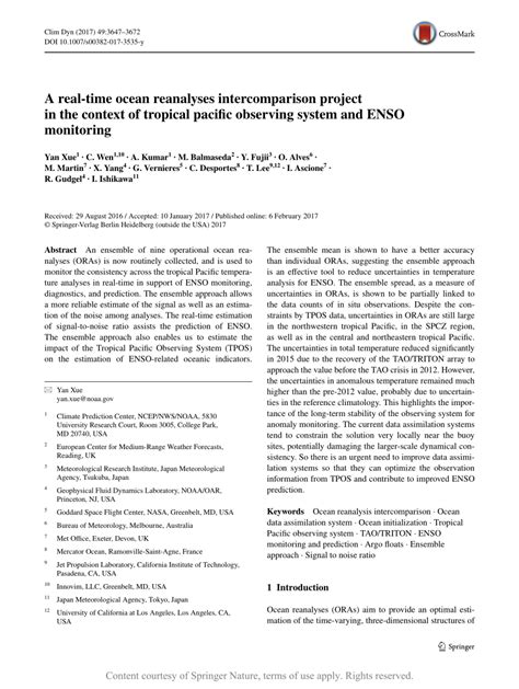 A Real Time Ocean Reanalyses Intercomparison Project In The Context Of Tropical Pacific