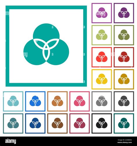 Color Filter Flat Color Icons With Quadrant Frames On White Background