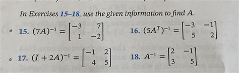 solved in exercises 15 18 ﻿use the given information to