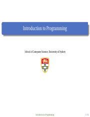 Week 1 L01 Programming Begins Pdf 20 S Introduction To