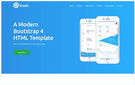 Download Susan App Landing Html5 Template Landing Page Template