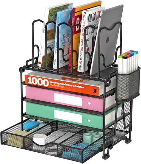 Amazon Com BOHDK Mesh Desk Organizer IN Desktop Organizer With Tier Tray And Upright