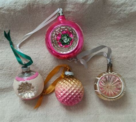 Vintage Assorted Mercury Glass Ornaments â€“ Pinks â€“ Acp 30