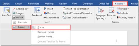 Quickly Insert Frame Or Format Frame In Word