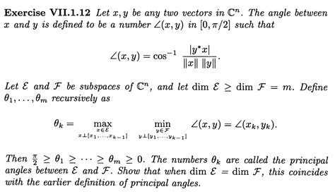 linear algebra bhatia ex 7 1 12 principal angles between subspaces