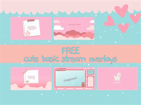 Free Cute Stream Overlays Basic Pink Twitch Overlays New Streamers Overlays Premade Pink