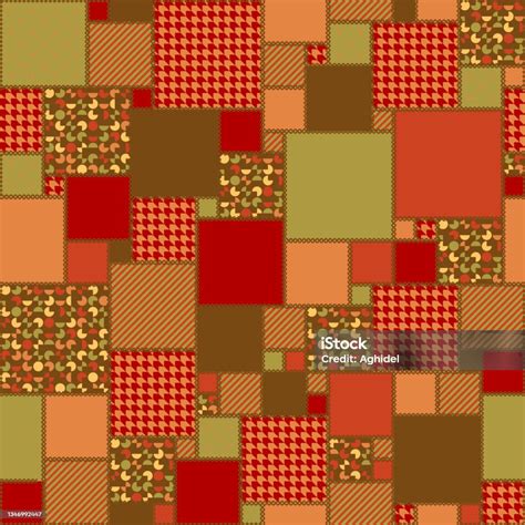 패치워크 스타일의 반복적인 배경 색상 스크랩 벡터 원활한 패턴 기하학적 모양 패브릭 스와트 포장지 연속 인쇄 직물 의류 홈 장식을위한 디자인 요소 0명에 대한 스톡 벡터