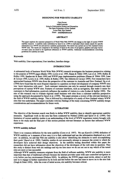 Pdf Designing For Web Site Usability