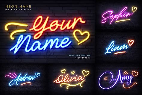 Neon Names Photoshop Templates Graphic By Sko4 · Creative Fabrica