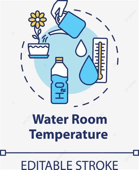 Room Temp Icon Watering Plantsindoor Flower Care Editable Vector