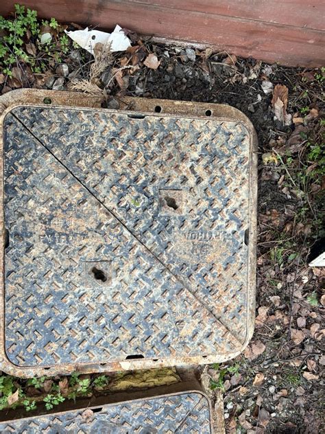 Pair Of Python Square Manhole Covers Authentic Reclamation