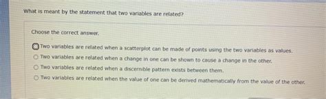 Solved What Is Meant By The Statement That Two Variables Are