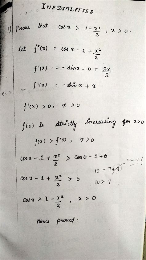 Solution Differential Calculus Local Absolute Maximum Minimum Inequalities Problems And