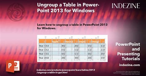 Ungroup A Table In Powerpoint For Windows
