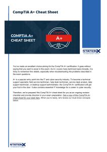 Comptia Test Sheet