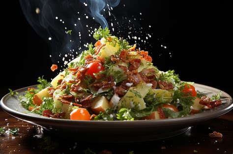 Premium Photo Crispy Bacon Bits Enhancing The Flavor Of A Garden