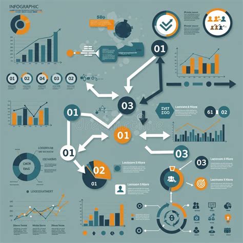 Complex Infographic Featuring A Network Of Charts Graphs And Diagrams